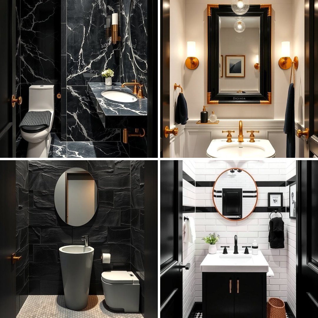 25 Elegant Black Powder Room Ideas for a Bold Look