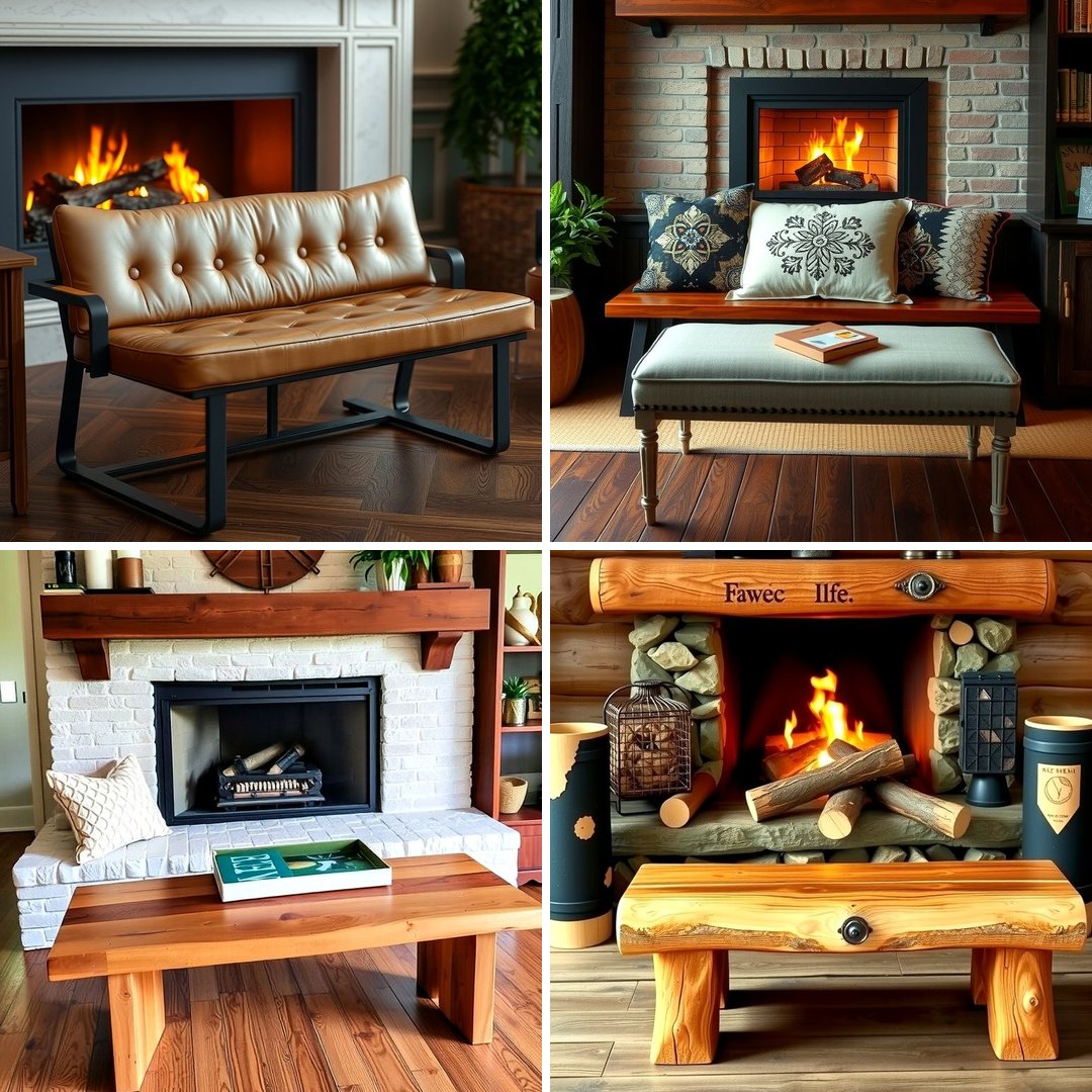 25 Fireplace Bench Ideas for Functional and Stylish Seating