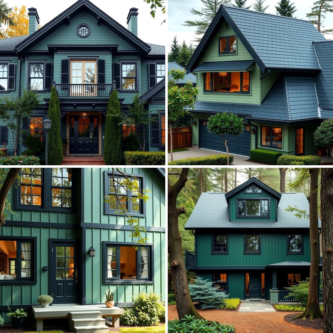 25 Forest Green House With Black Trim Ideas: Bold & Modern