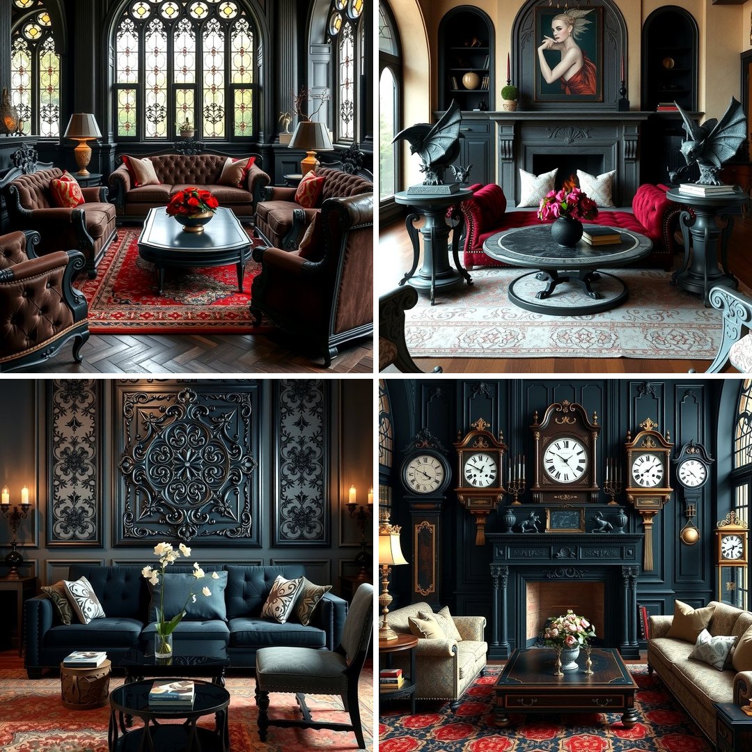 25 Gothic Living Room Ideas for a Dramatic Space