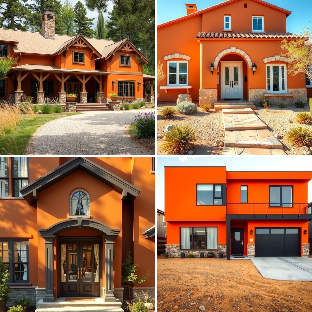 25 Orange House Exterior Ideas for a Bold Look