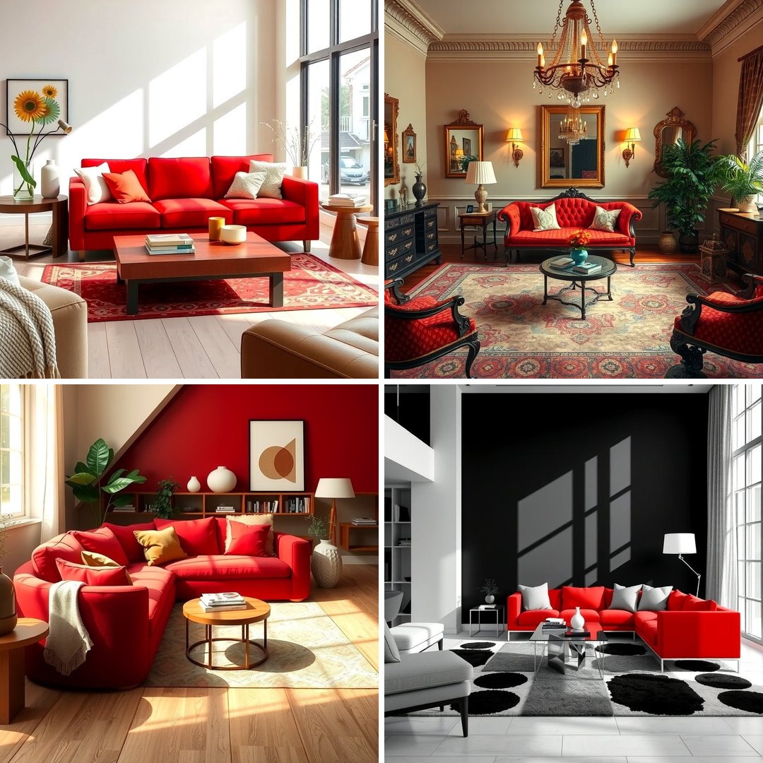 25 Red Couch Living Room Ideas to Make a Statement