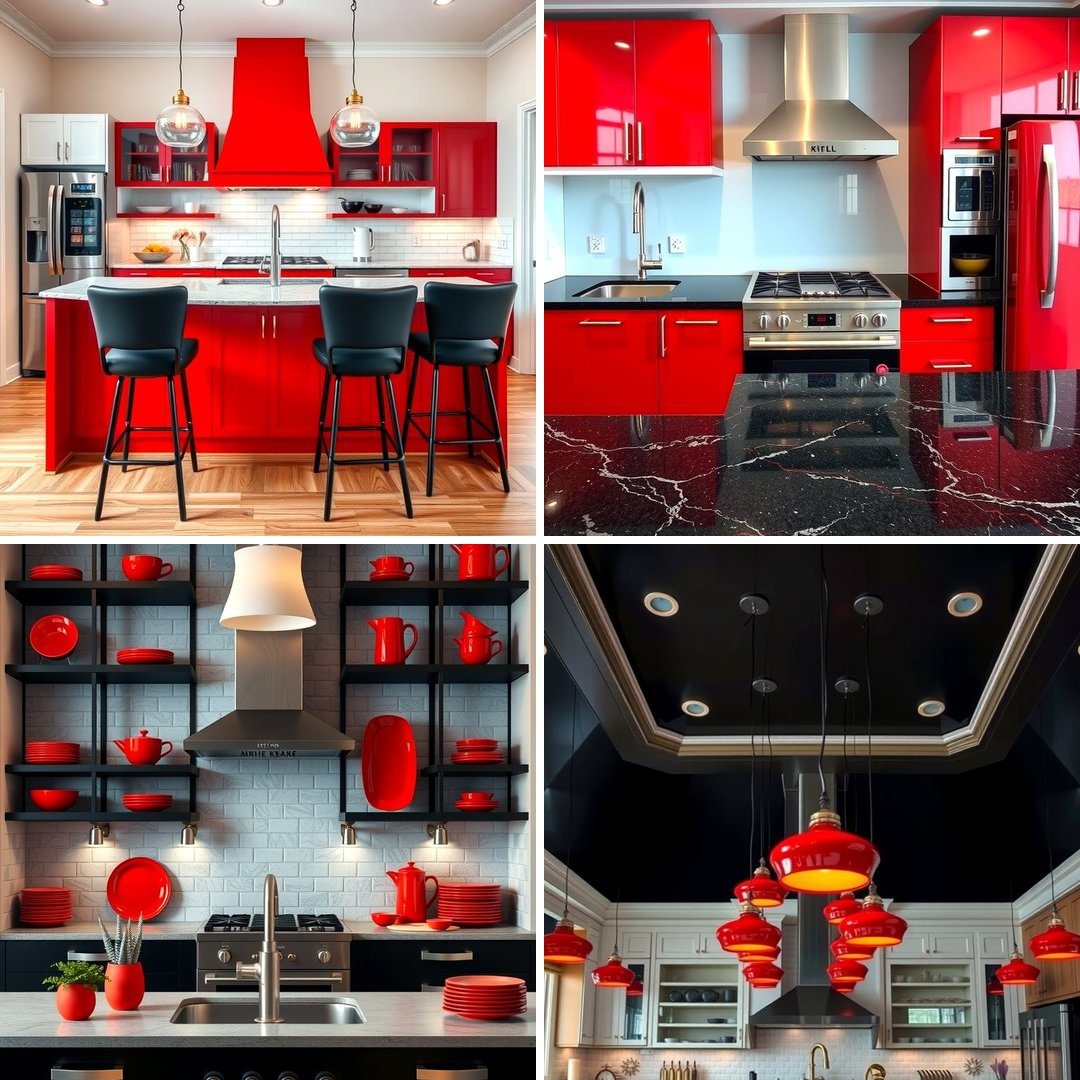 25 Red and Black Kitchen Ideas for a Bold Look