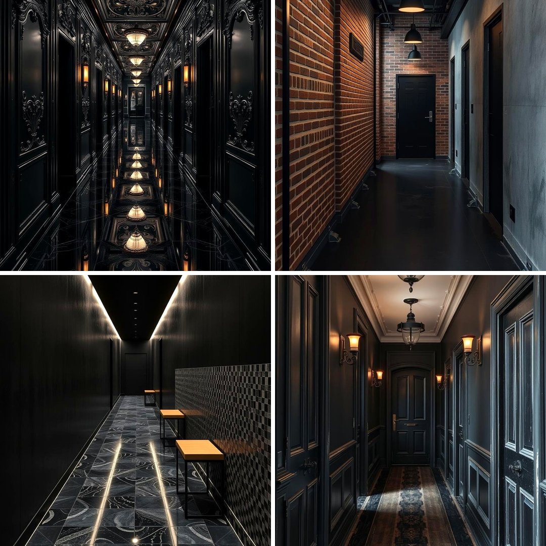 30 Black Hallway Ideas for Dramatic and Sophisticated Spaces