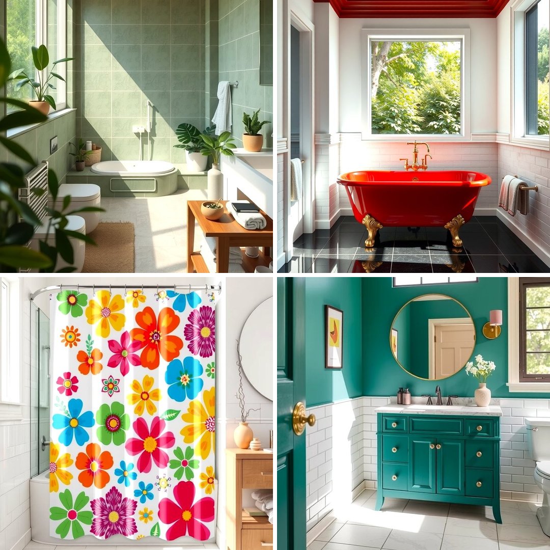 30 Bold Colorful Bathroom Designs to Energize Your Morning Routine