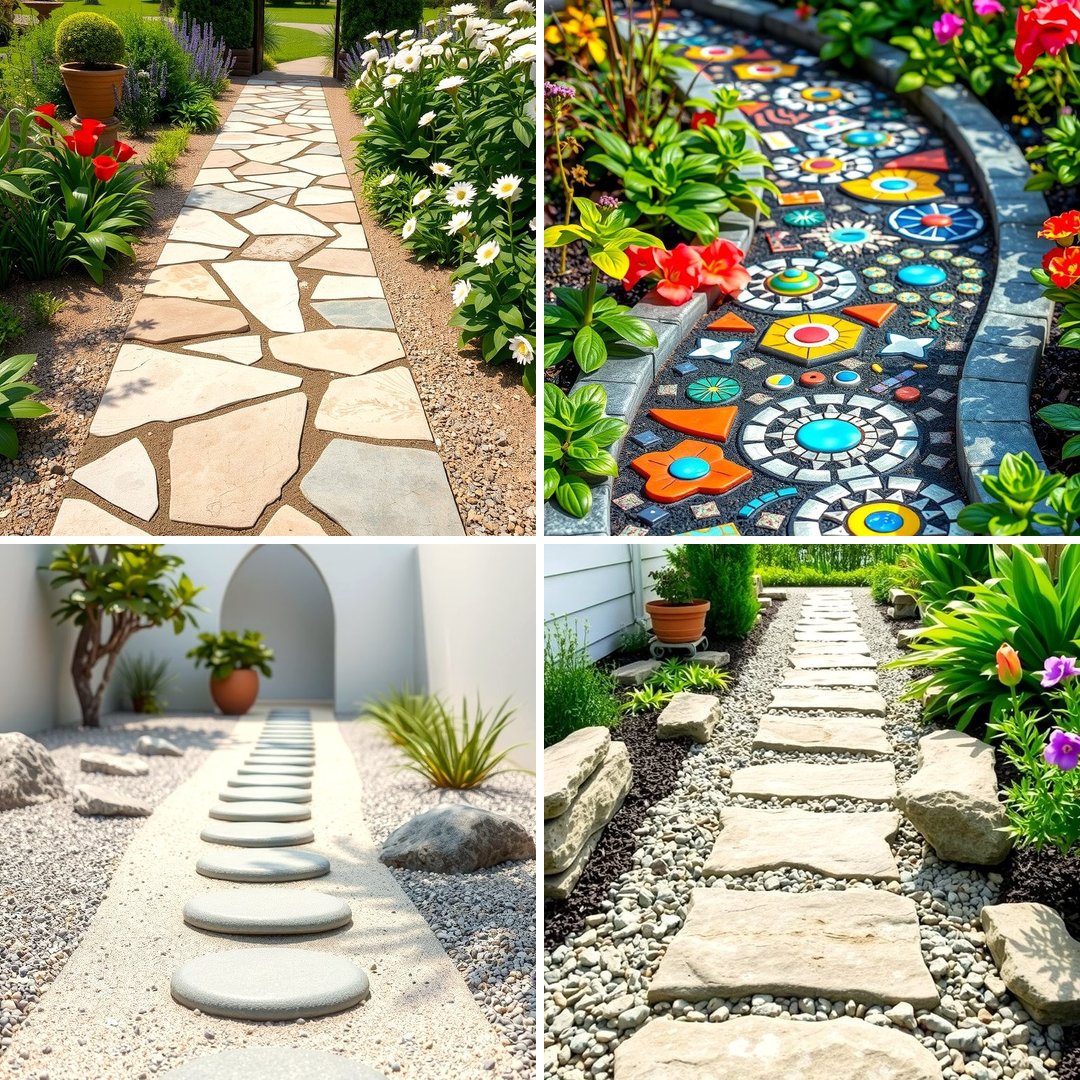 30 Creative Stepping Stone Walkway Garden Ideas