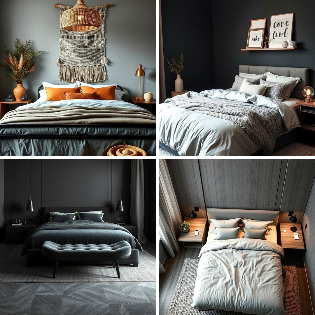 30 Dark Grey Bedroom Ideas for Modern Serene Spaces