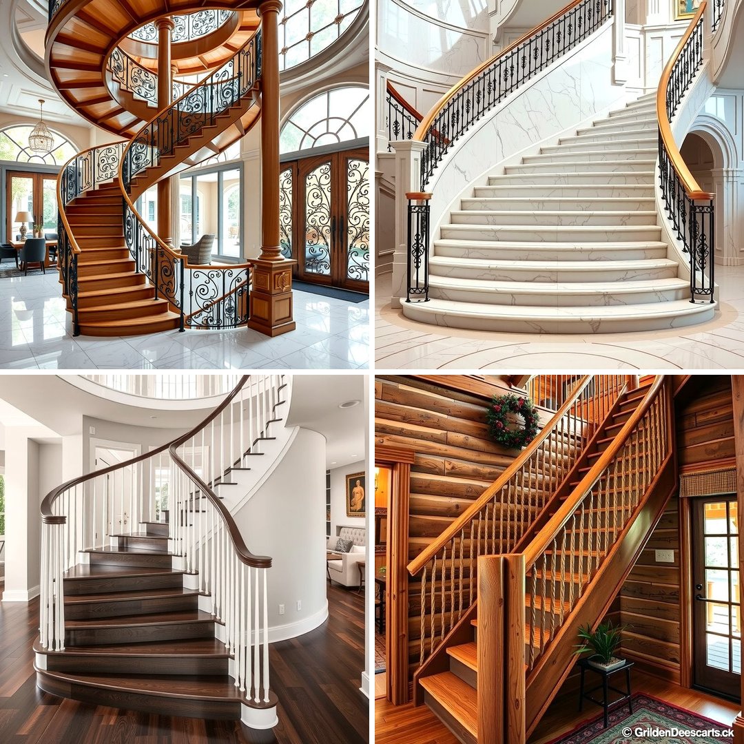30 Elegant Curved Staircase Designs to Elevate Your Home's Style