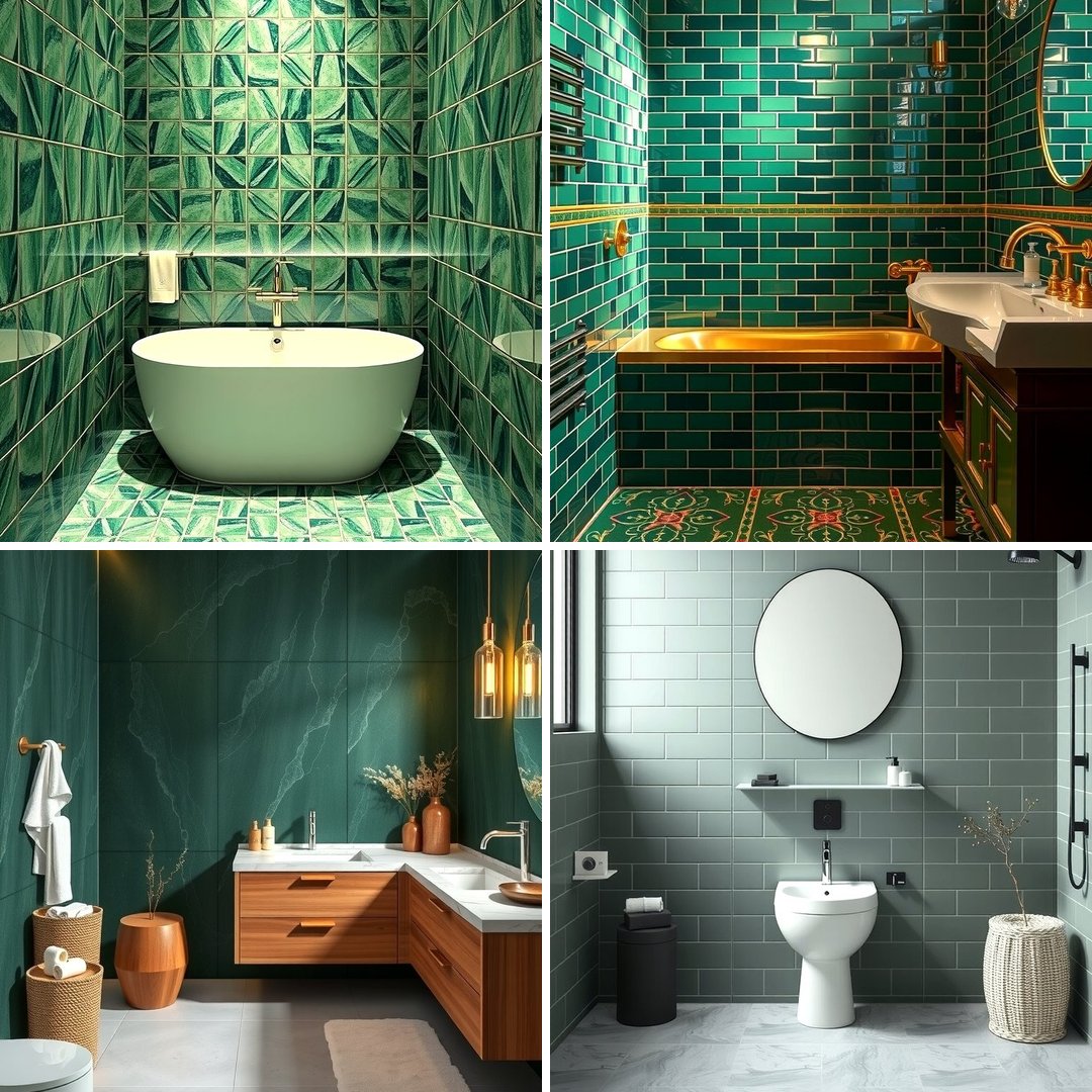 30 Green Tile Bathroom Inspiration Ideas for Bold Spaces