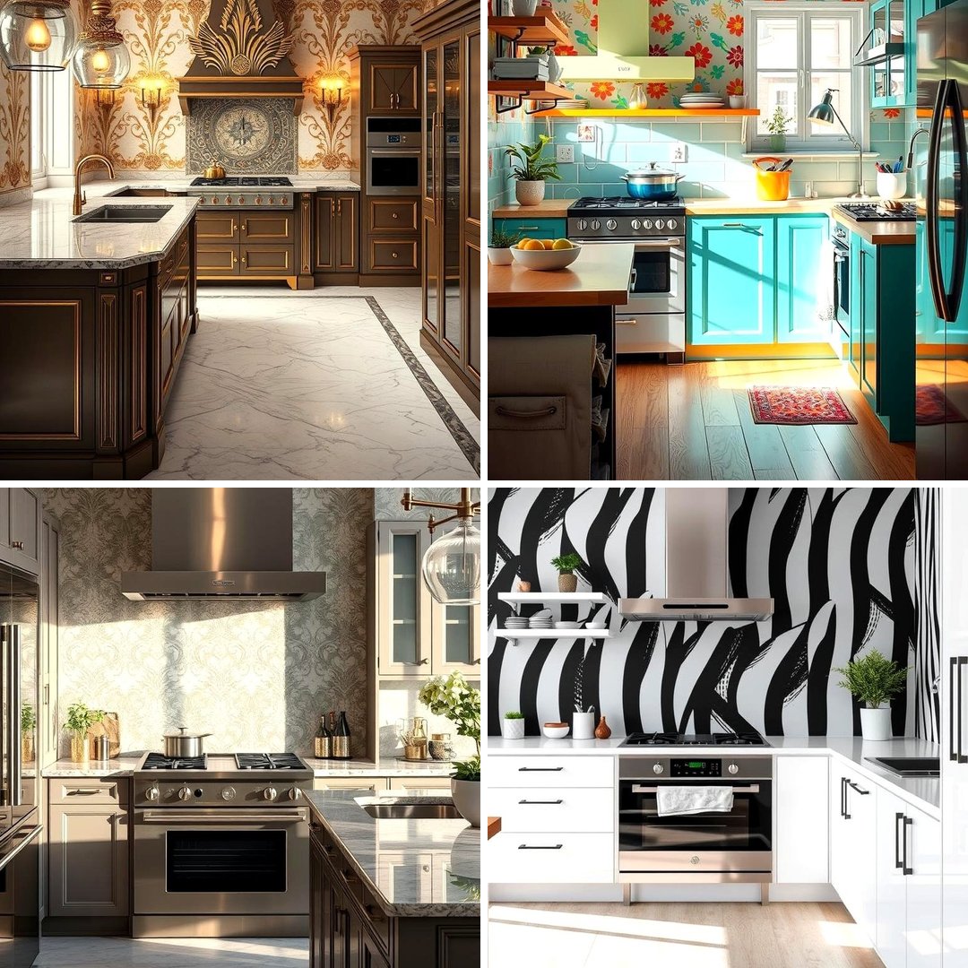 30 Kitchen Wallpaper Ideas: Bold Backsplashes & Accent Walls