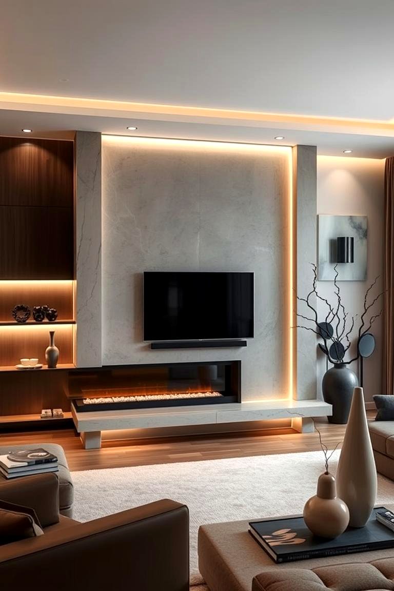 30 Electric Fireplace Ideas With TV Above for Cozy Spaces