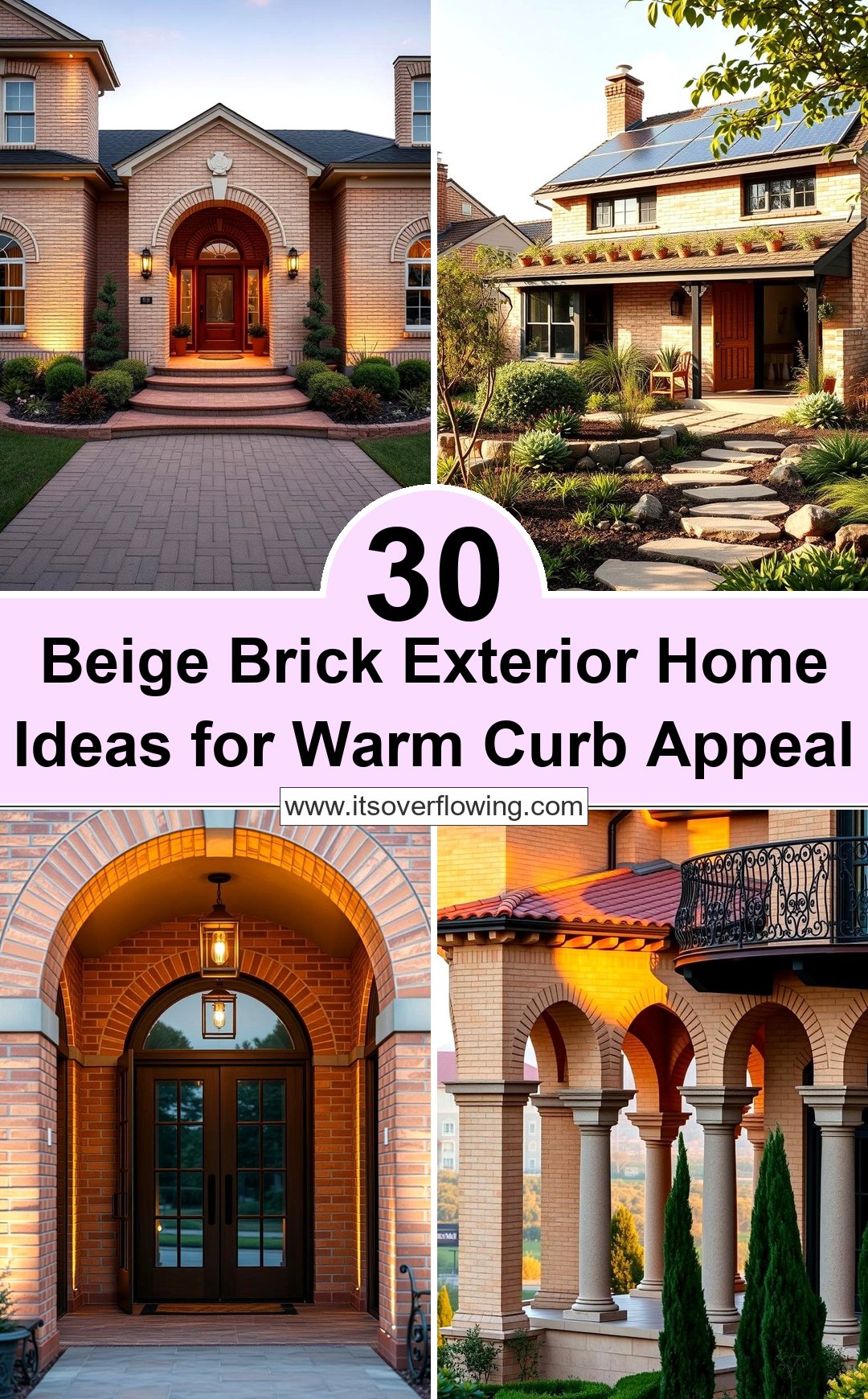 30 Beige Brick Exterior Home Ideas for Warm Curb Appeal