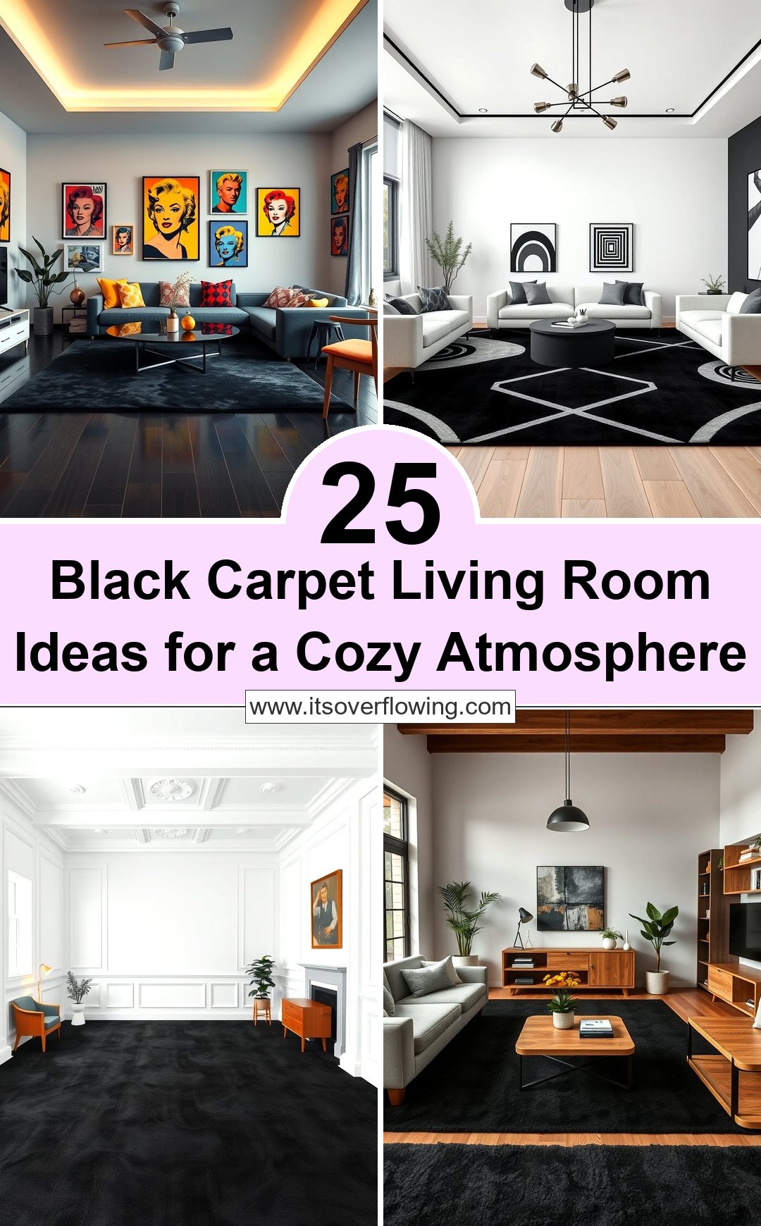 25 Black Carpet Living Room Ideas for a Cozy Atmosphere