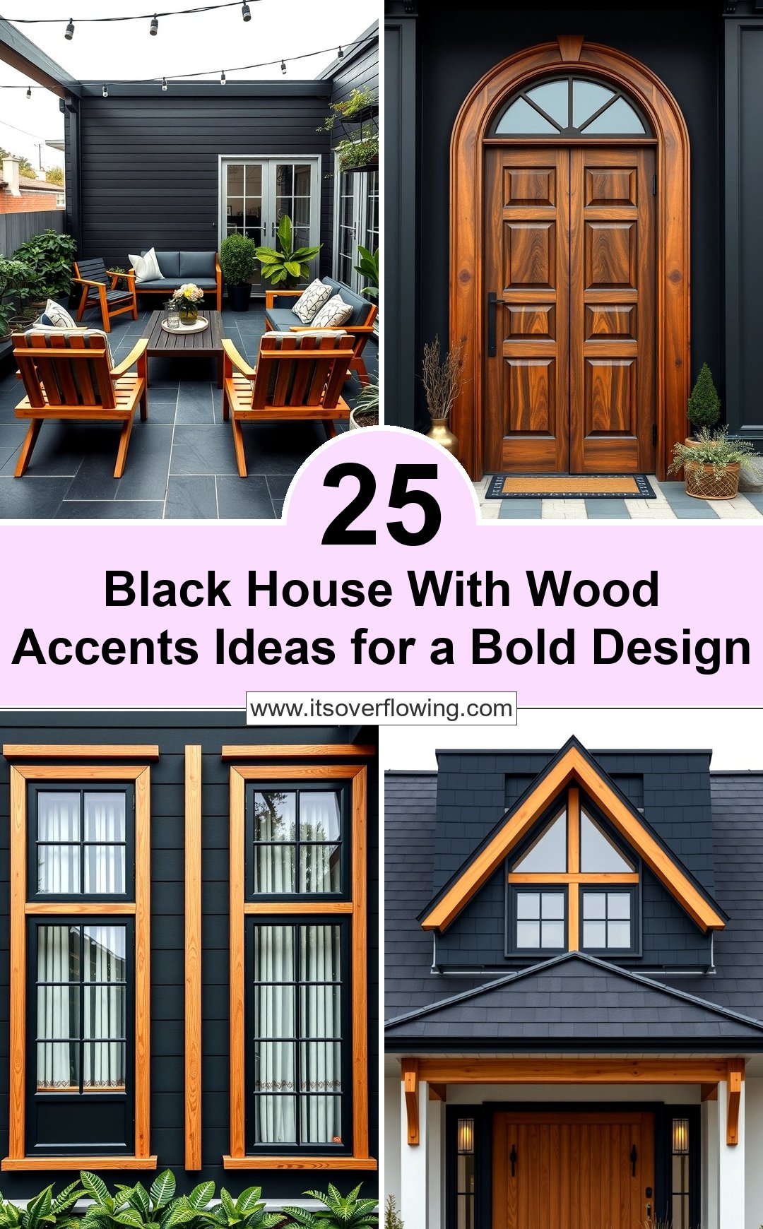 25 Black House With Wood Accents Ideas for a Bold Design