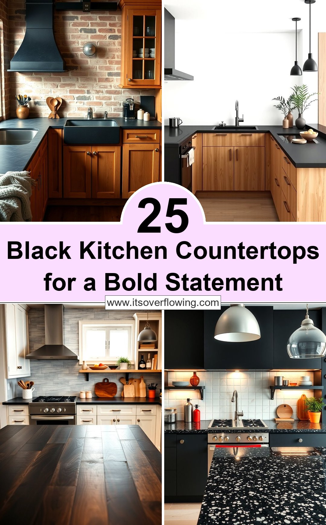 25 Black Kitchen Countertops for a Bold Statement