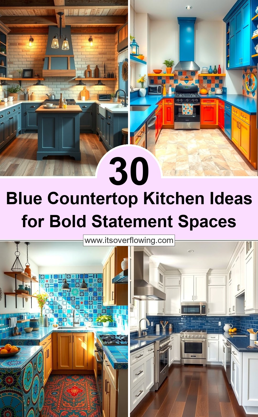 30 Blue Countertop Kitchen Ideas for Bold Statement Spaces