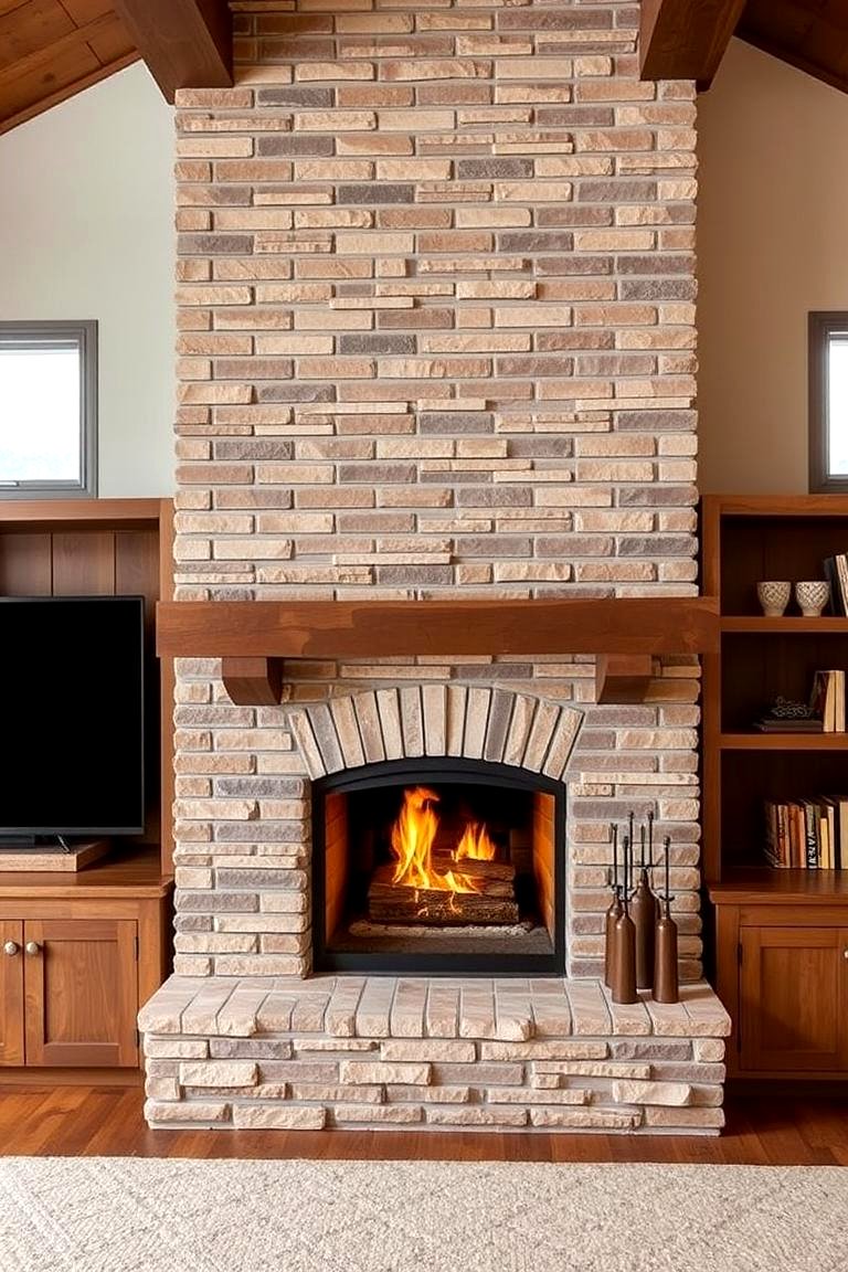21 Rustic Brick Fireplace Ideas for Warm Living Rooms