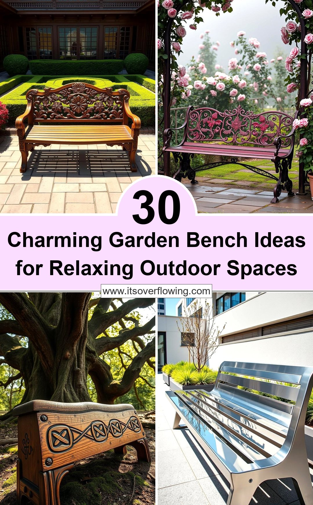 30 Charming Garden Bench Ideas for Relaxing Outdoor Spaces
