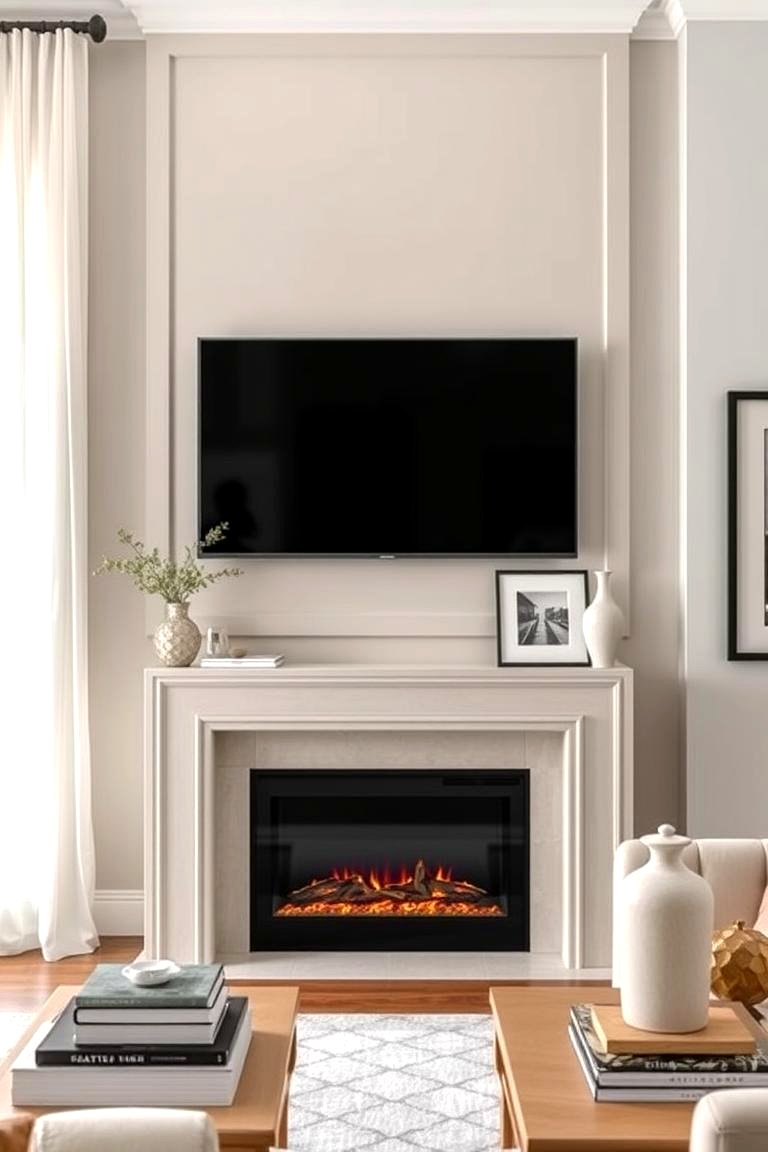 30 Electric Fireplace Ideas With TV Above for Cozy Spaces