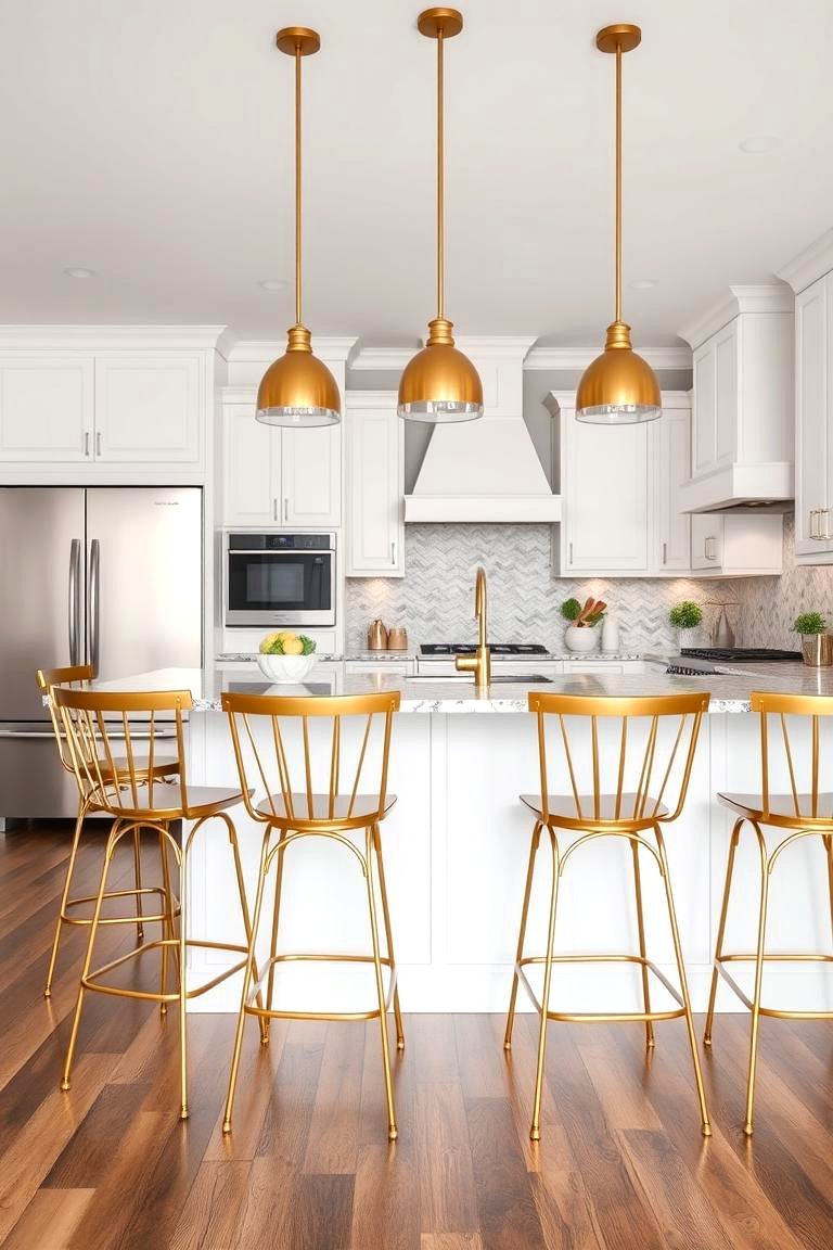 21 White and Gold Kitchen Ideas for Timeless Elegance