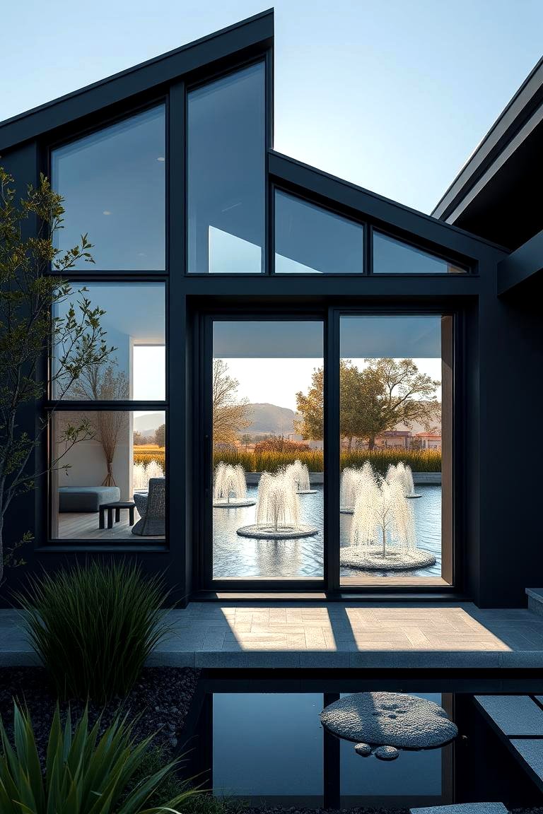 30 Modern House Designs With Black Windows Inspiration