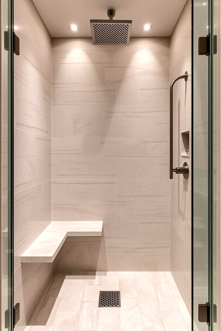 21 Walk-In Shower Ideas With Bench for Spa-Like Comfort