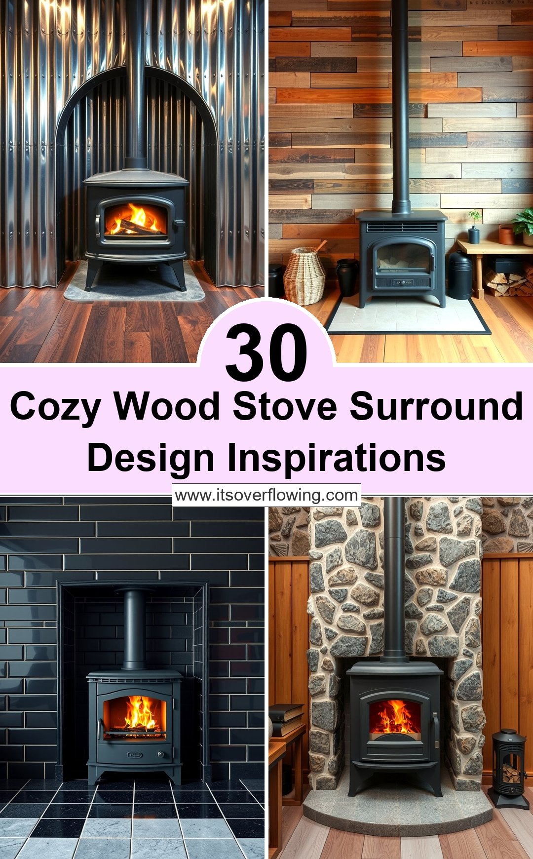 30 Cozy Wood Stove Surround Design Inspirations