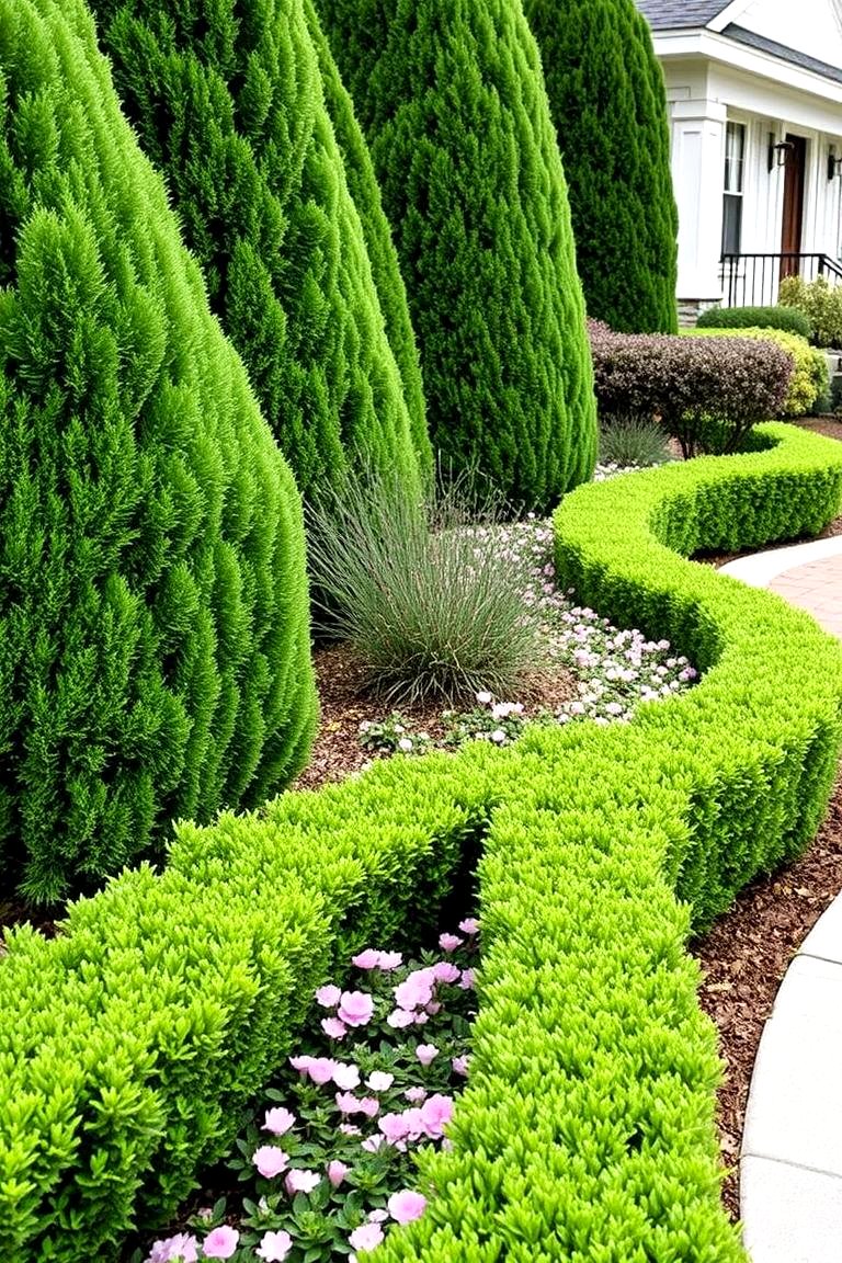 30 Front Yard Evergreen Landscaping Ideas for Year-Round Beauty
