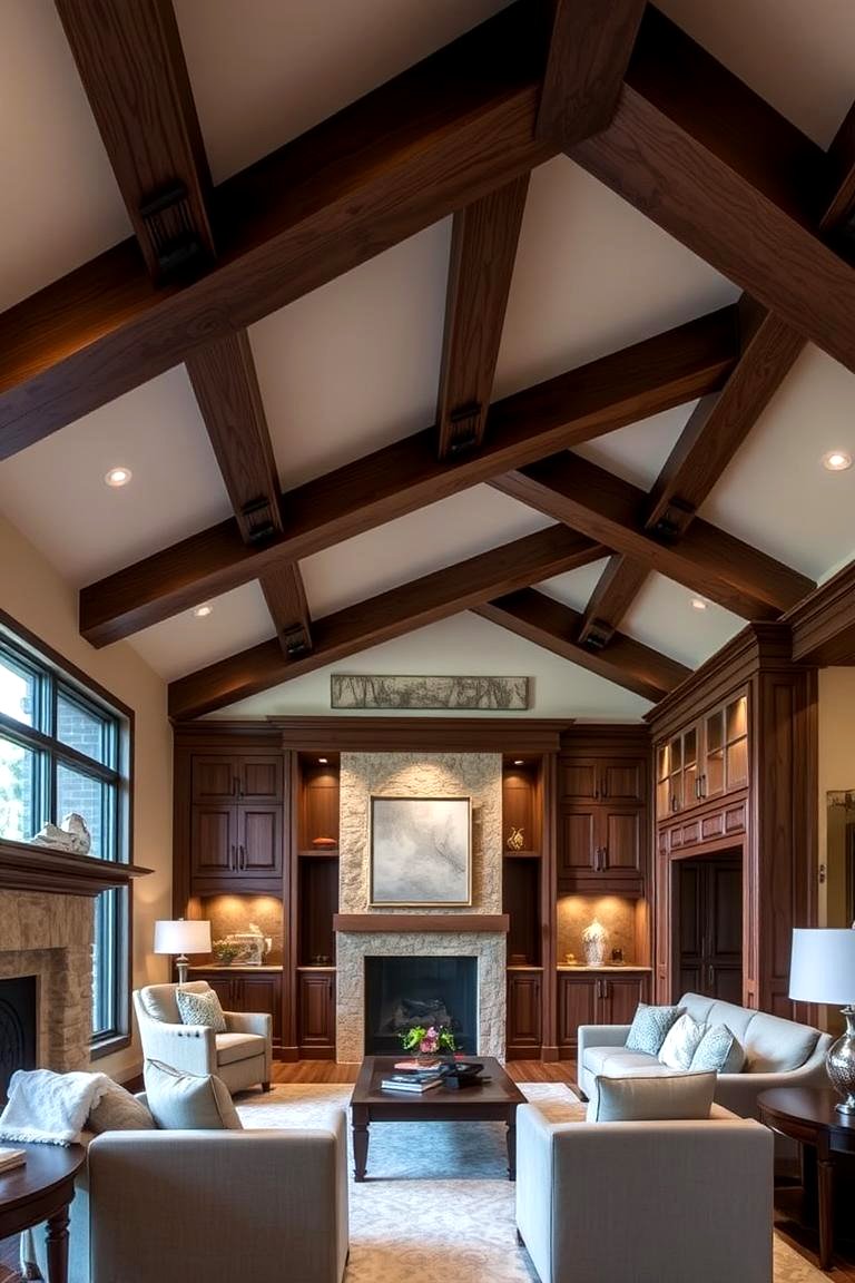 30 Exposed Beam Living Room Ideas for Rustic Charm