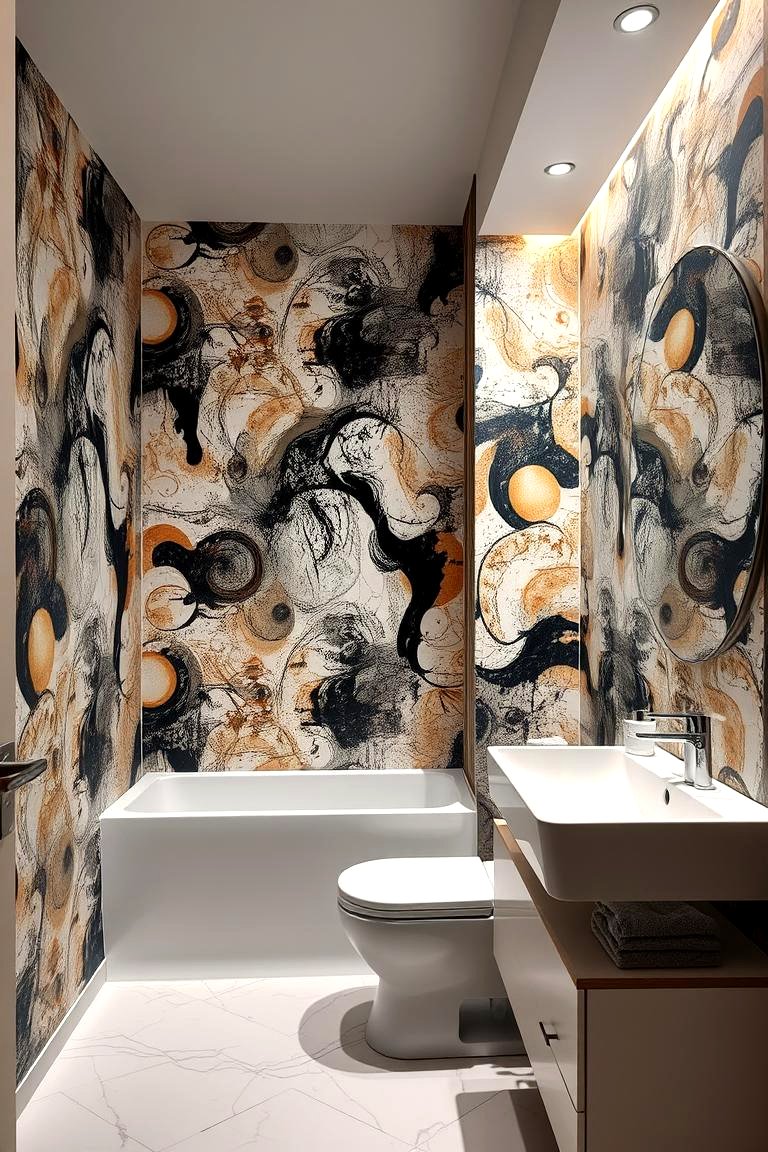 21 Bathroom Wallpaper Ideas to Add Bold Patterns or Subtle Texture