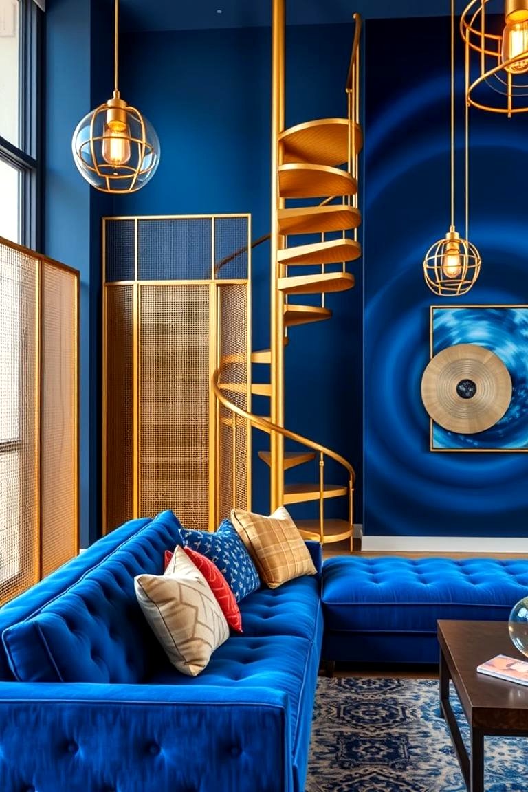 30 Stunning Blue and Gold Living Room Ideas for Elegant Spaces