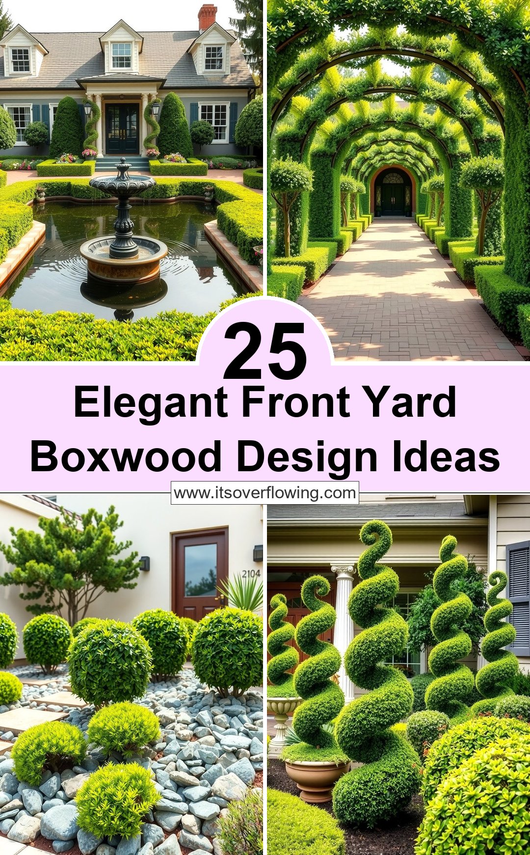 25 Elegant Front Yard Boxwood Design Ideas