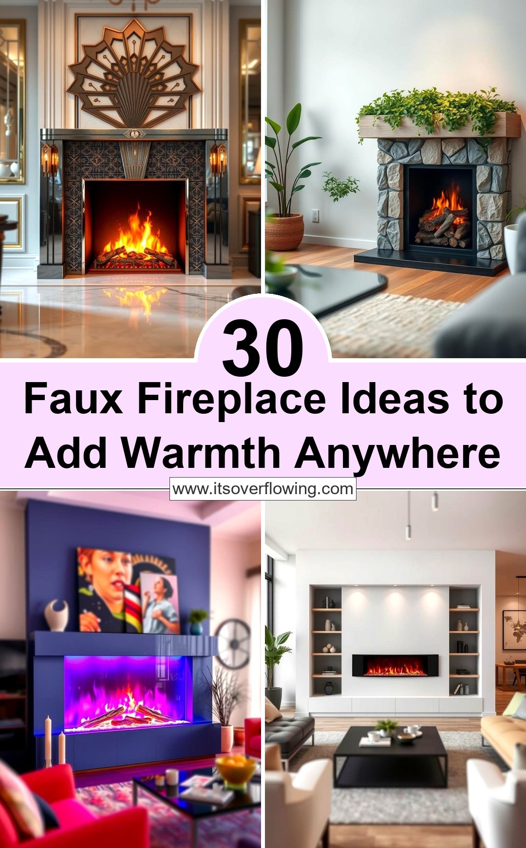 30 Faux Fireplace Ideas to Add Warmth Anywhere