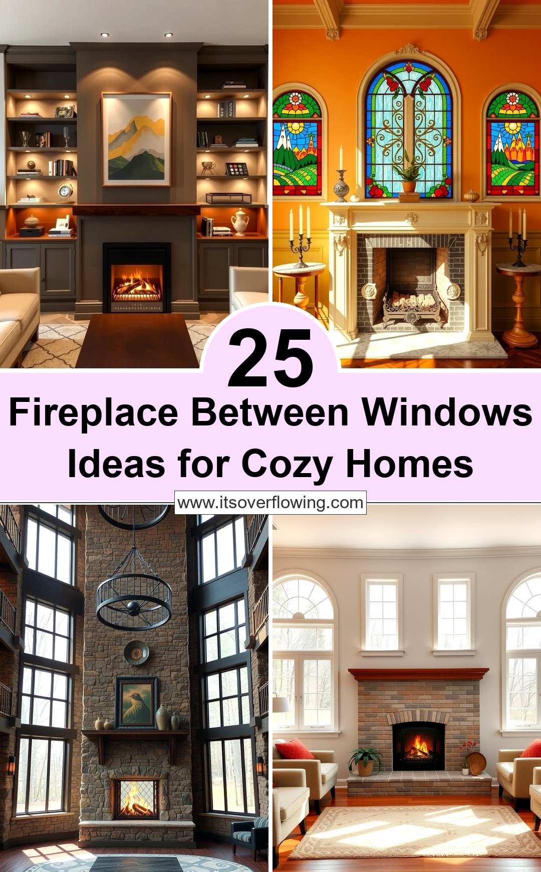 25 Fireplace Between Windows Ideas for Cozy Homes
