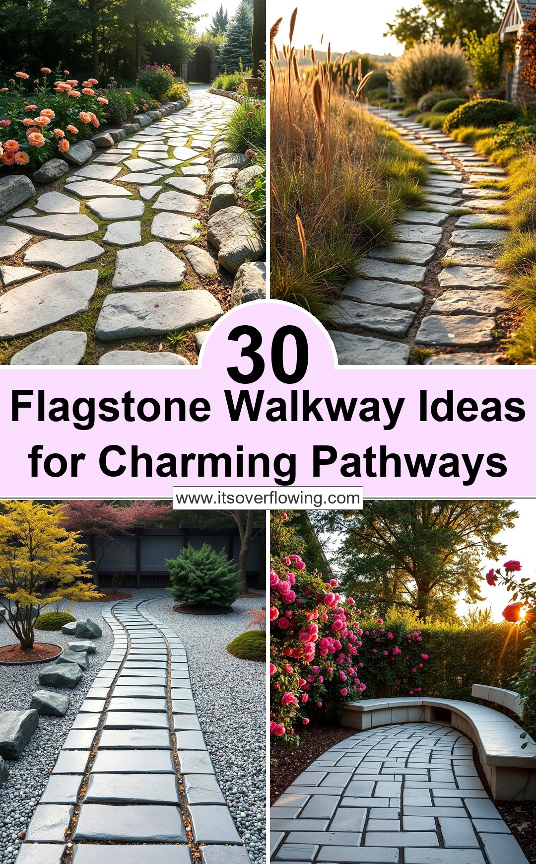 30 Flagstone Walkway Ideas for Charming Pathways