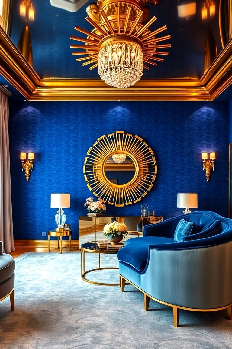 30 Stunning Blue and Gold Living Room Ideas for Elegant Spaces