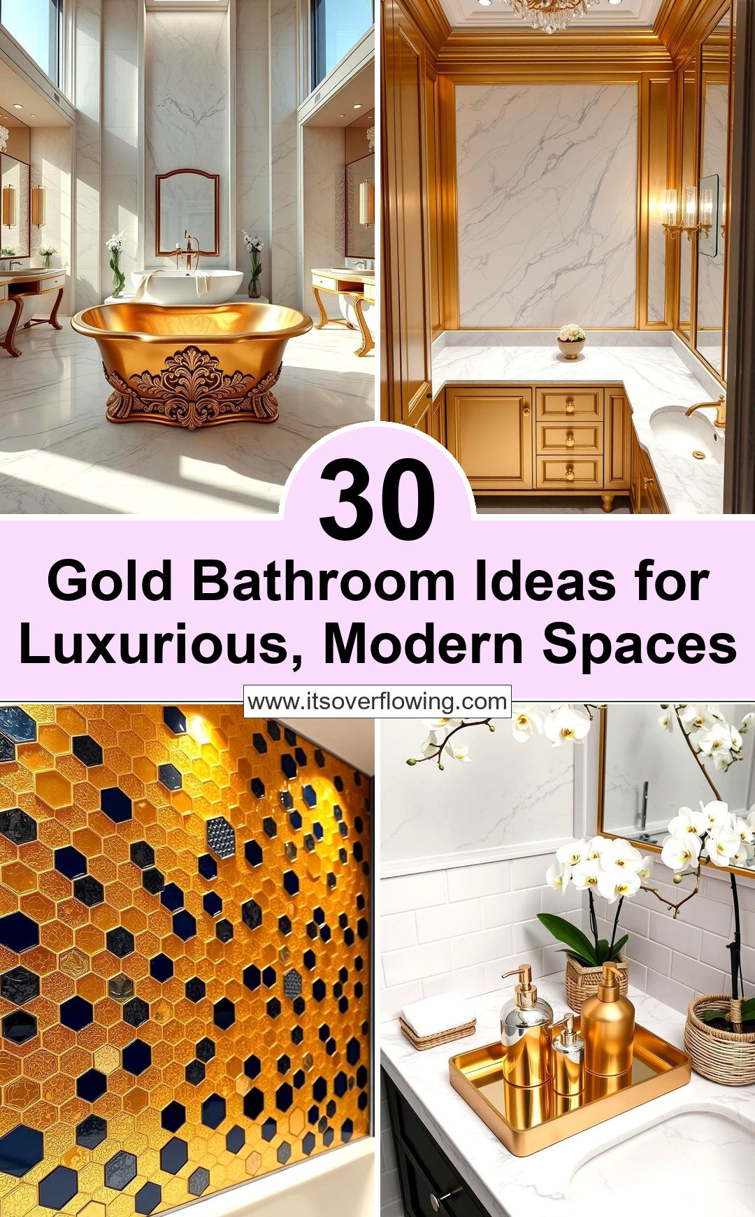 30 Gold Bathroom Ideas for Luxurious, Modern Spaces