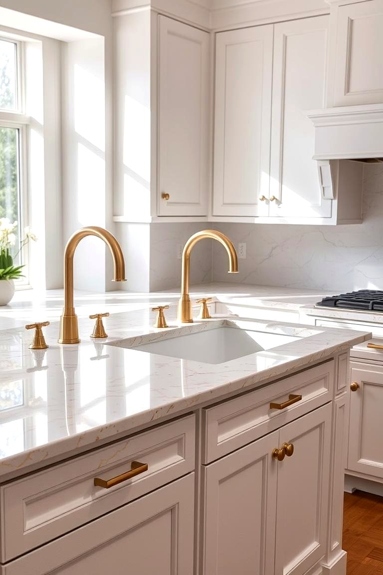 21 White and Gold Kitchen Ideas for Timeless Elegance