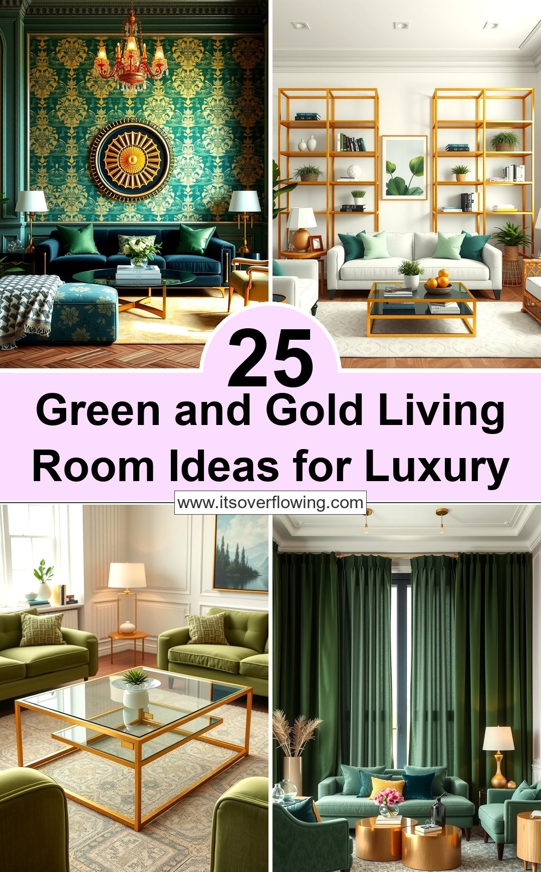 Luxury Green and Gold Split Rooms: Elegance Meets Modern Sophistication