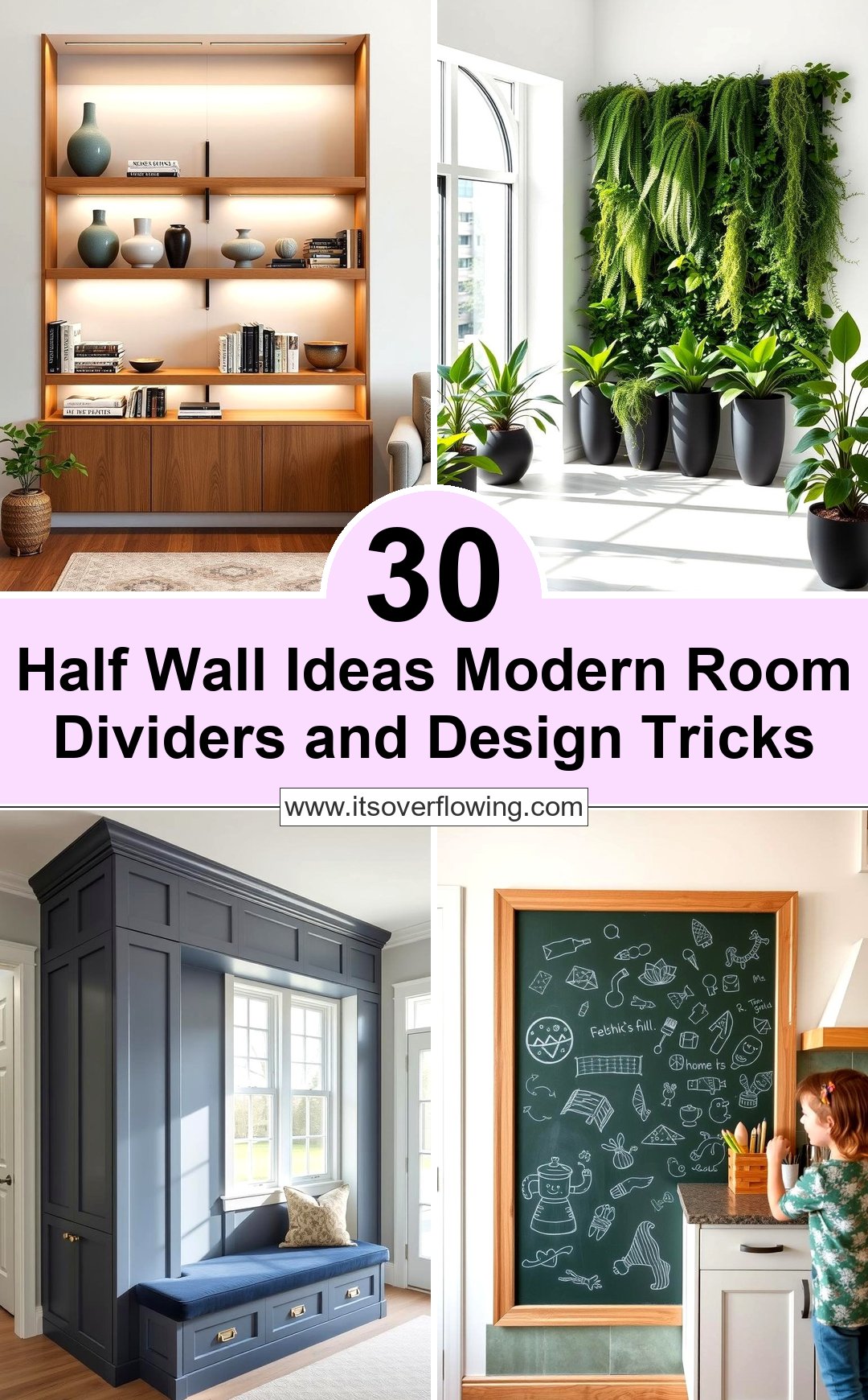 30 Half Wall Ideas: Modern Room Dividers & Design Tricks