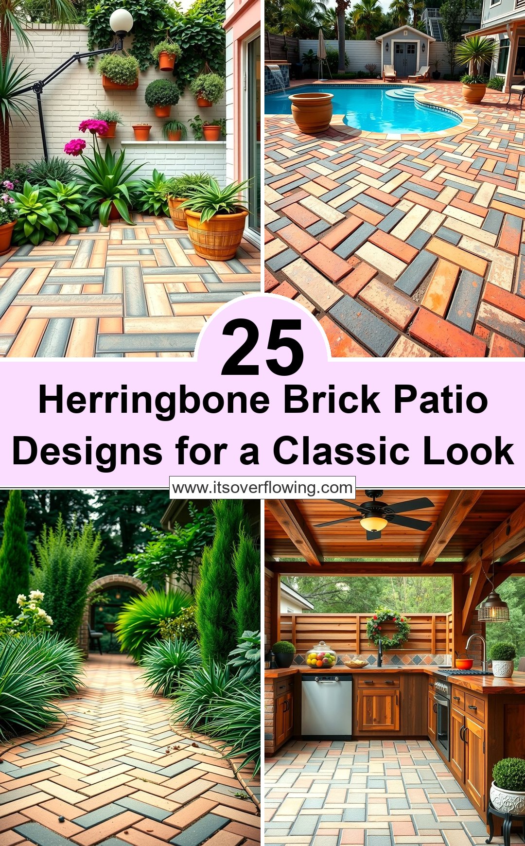 25 Herringbone Brick Patio Designs for a Classic Look