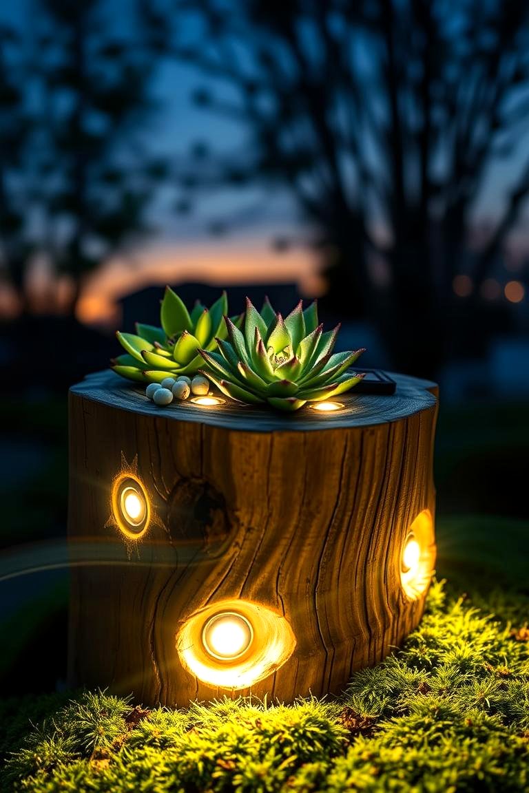 21 Creative Tree Stump Decorating Ideas for Rustic Accents