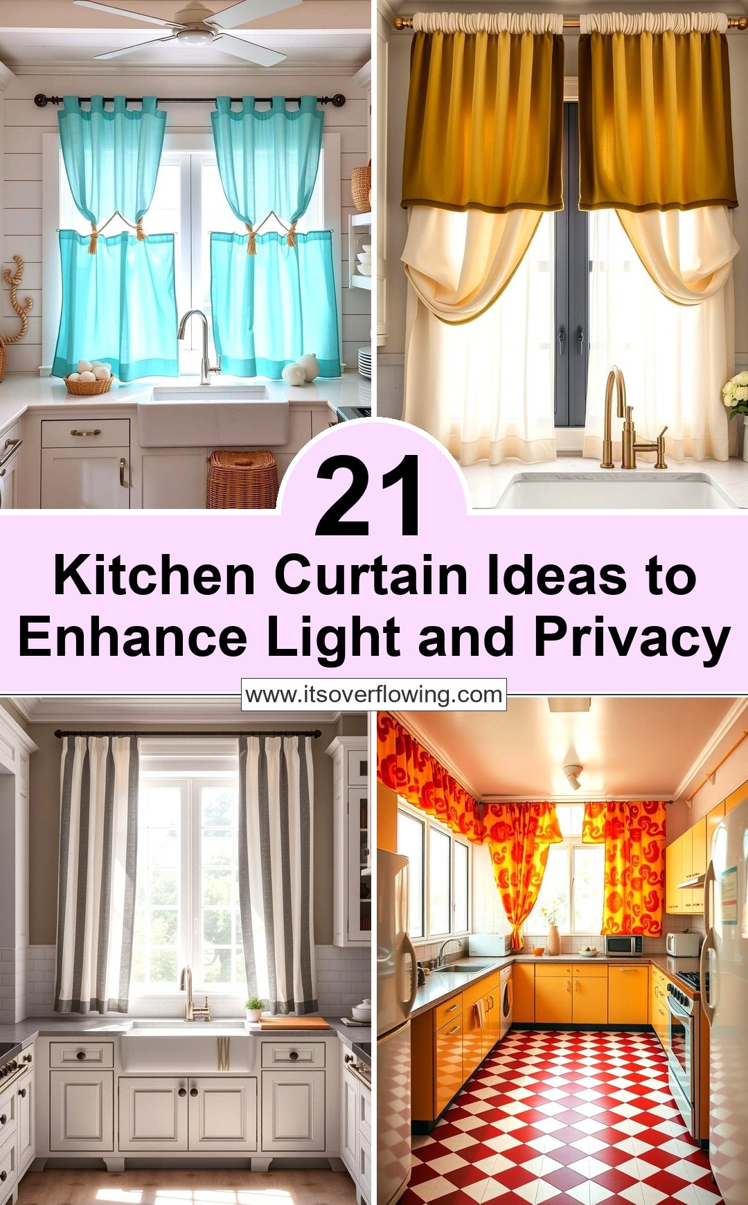 21 Kitchen Curtain Ideas to Enhance Light and Privacy