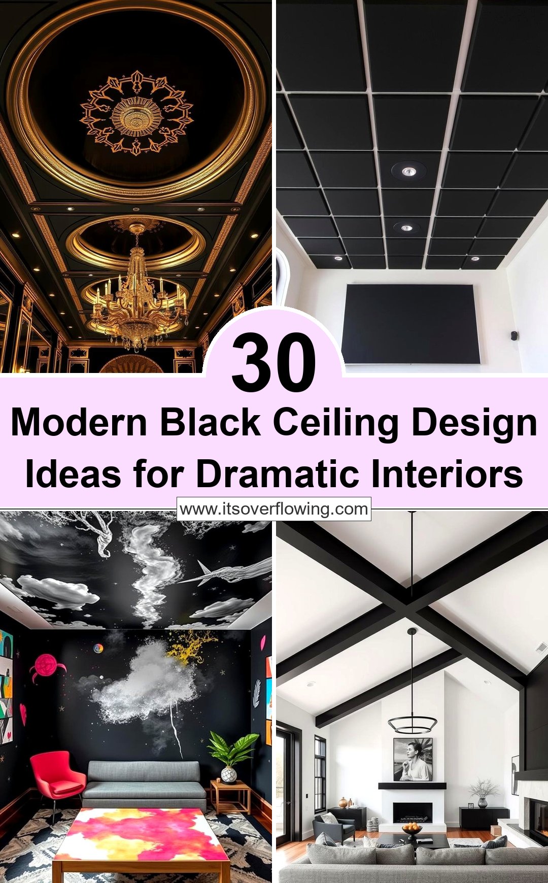 30 Modern Black Ceiling Design Ideas for Dramatic Interiors