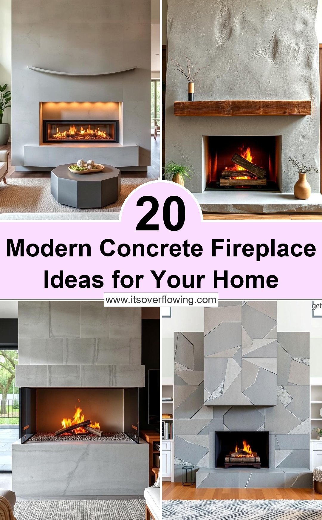 20 Modern Concrete Fireplace Ideas for Your Home