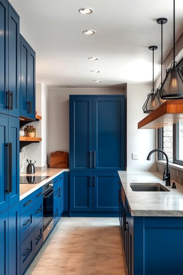 21 Blue Farmhouse Kitchen Cabinet Ideas for Rustic Charm