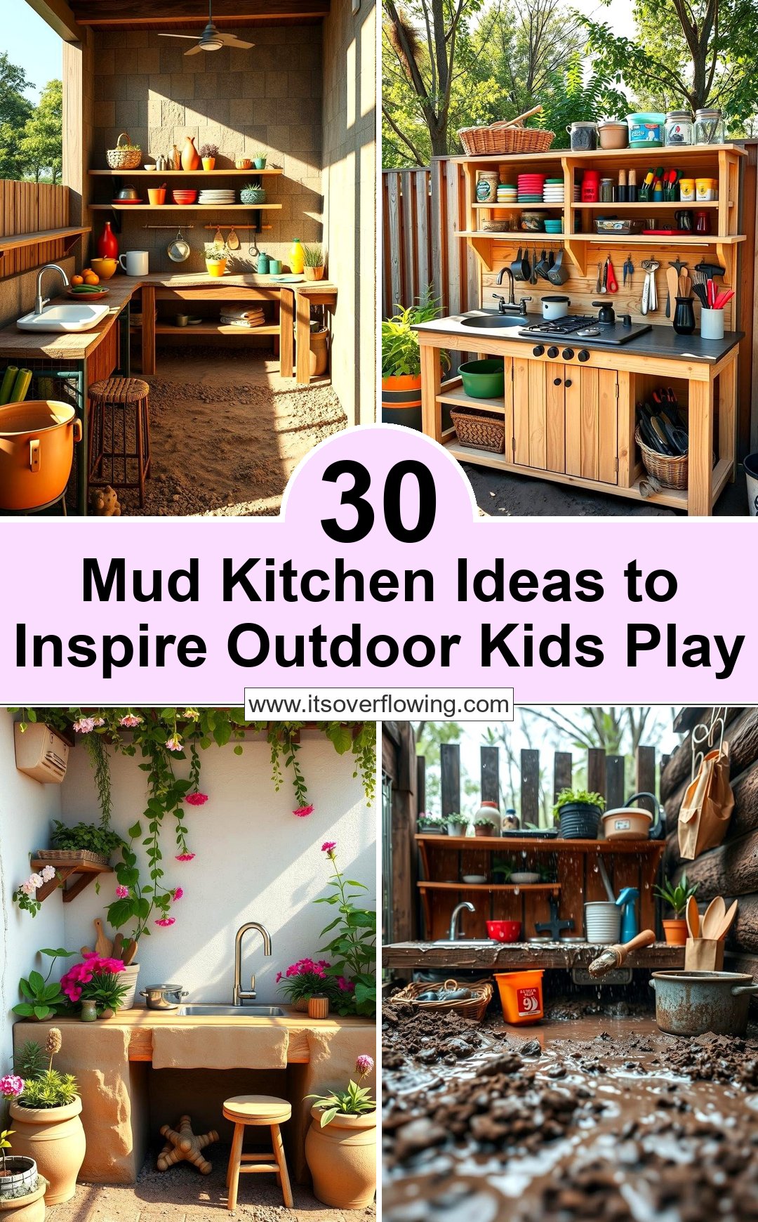 30 Mud Kitchen Ideas to Inspire Outdoor Kids' Play