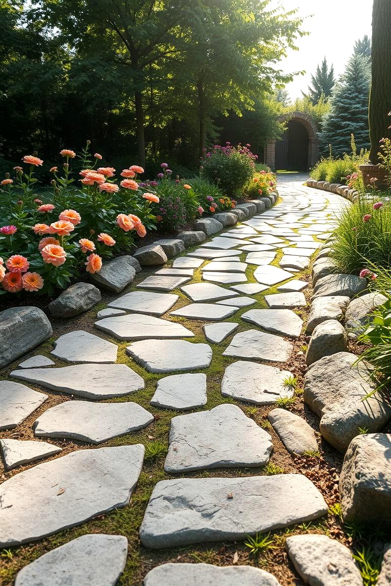 30 Flagstone Walkway Ideas for Charming Pathways