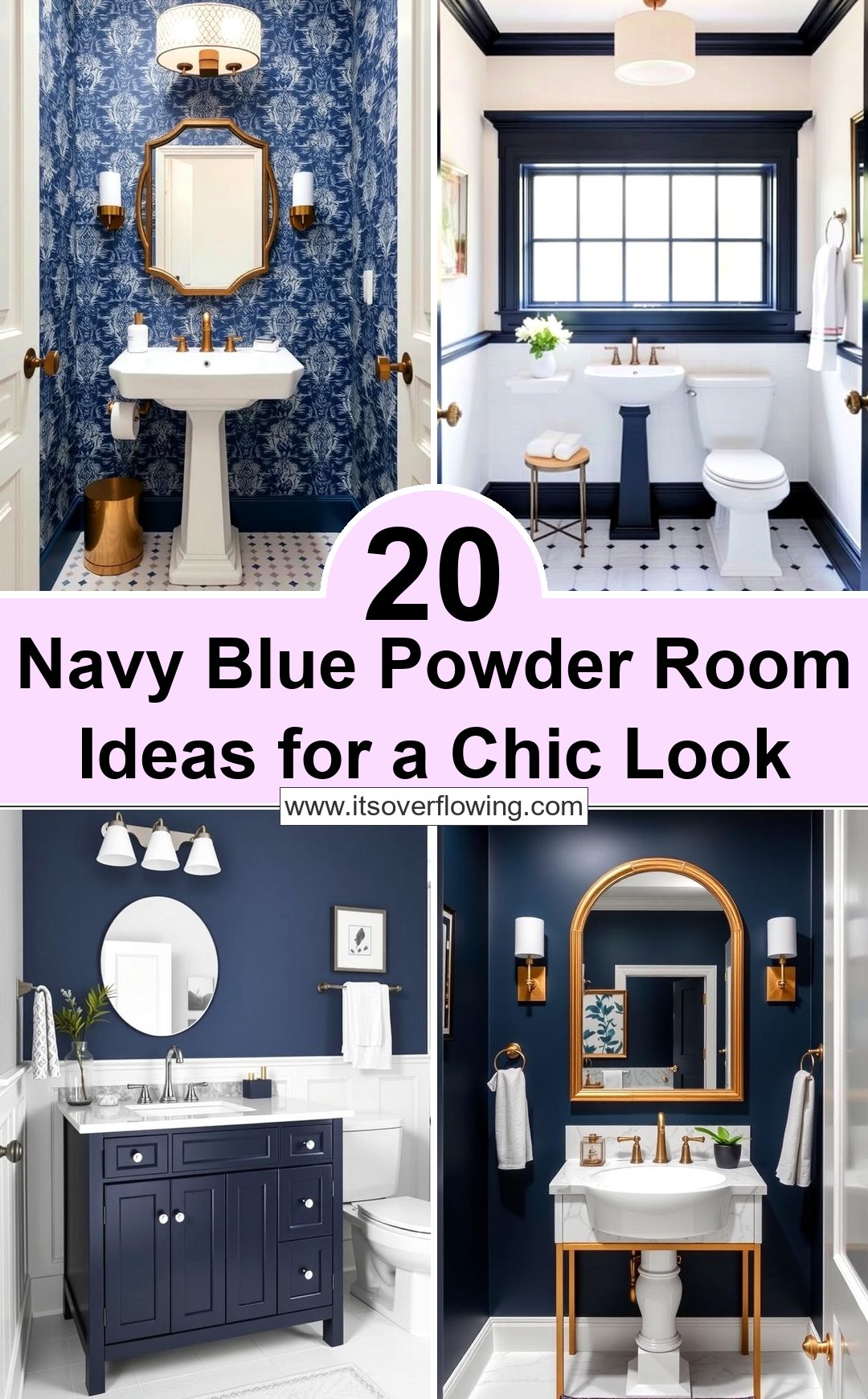 20 Navy Blue Powder Room Ideas for a Chic Look