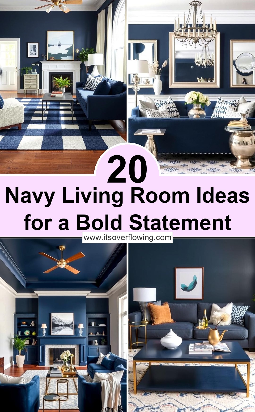 20 Navy Living Room Ideas for a Bold Statement
